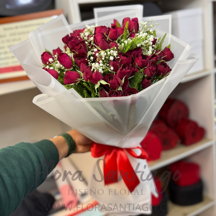 Ramo de mini rosas rojas – Flores a domicilio